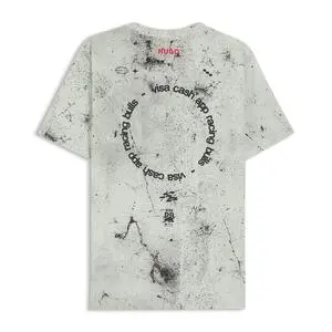Hugo Boss Distressed Speckled Print Crew Neck T-shirt
