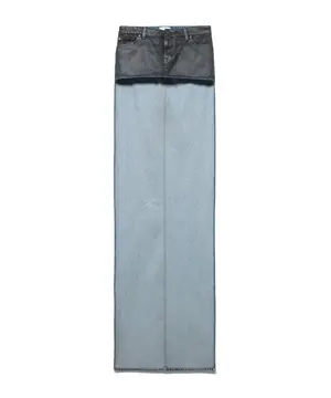 7 For All Mankind Contrastpanel Denim Maxi Skirt