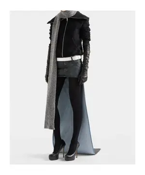 7 For All Mankind Contrastpanel Denim Maxi Skirt