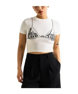 Palm Angels Cropped Fitted Tshirt