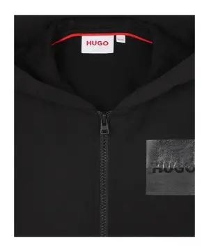 Hugo Boss Zipper Hooded Sweatshirt With Logo Detail