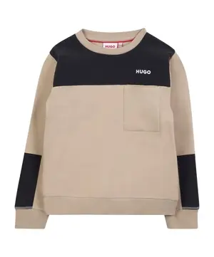 Hugo Boss Crewneck Long Sleeve Top With Pocket Detail