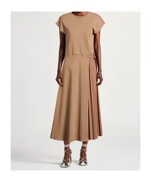 MAXCO. Max&co. Midi Dress With Pleated Skirt And Belt