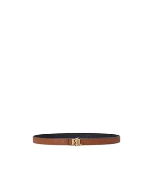 Ralph Lauren Solid Color Leather Belt - Black