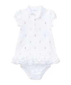 Polo Ralph Lauren Printed Shirt Dress With Ruffled Hem