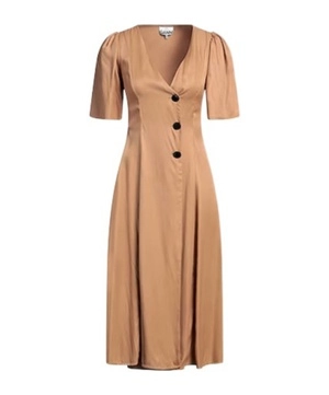 GANNI Midi Dress With V-neck And Short Sleeves