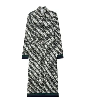 Casablanca Monogram-print Long-sleeve Midi Dress