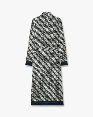 Casablanca Monogram-print Long-sleeve Midi Dress
