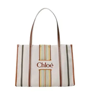 Chloé Canvas Tote Bag With Embroidered Logo
