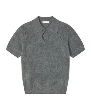 BY MALENE BIRGER Polo Collar Short-sleeved Knit Sweater