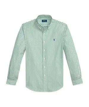 Polo Ralph Lauren Custom Fit Striped Broadcloth Shirt - Green