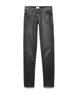 7 For All Mankind Coated Houndstooth Straightleg Jeans