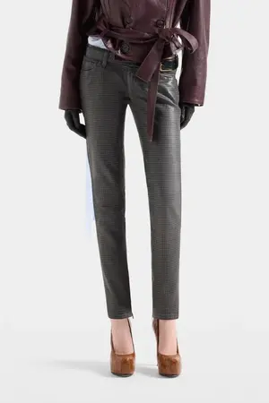 7 For All Mankind Coated Houndstooth Straightleg Jeans