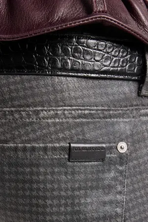 7 For All Mankind Coated Houndstooth Straightleg Jeans