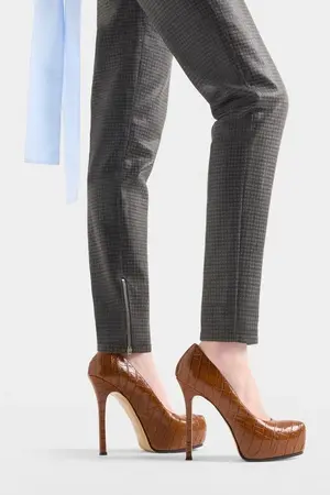 7 For All Mankind Coated Houndstooth Straightleg Jeans