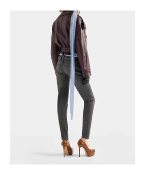 7 For All Mankind Coated Houndstooth Straightleg Jeans