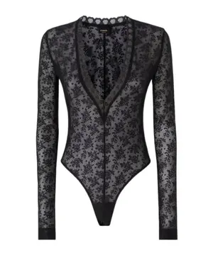 Pinko Floral-lace V-neck Bodysuit