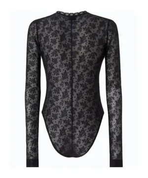 Pinko Floral-lace V-neck Bodysuit
