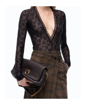 Pinko Floral-lace V-neck Bodysuit