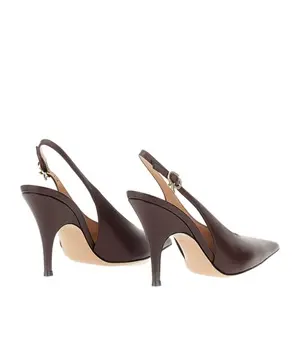 GIANVITO ROSSI Pointed-toe Slingback High Heels - Brown