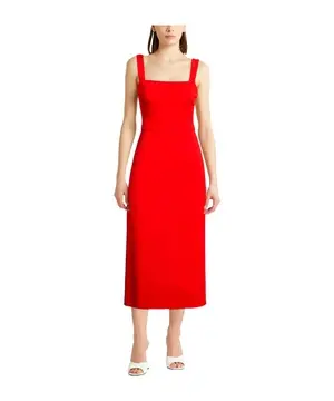 Tory Burch Slim Square Neck Crepe Dress