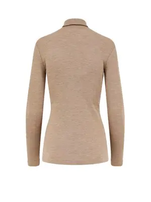 Max Mara Logo Embroidered Mock Neck Knitted Jumper