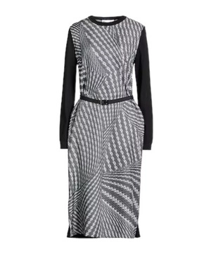 Tory Burch Midi Dress With Printed Panel And Belt