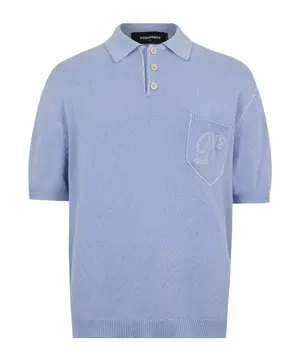 Dsquared2 Shortsleeve Knit Polo Shirt - Blue