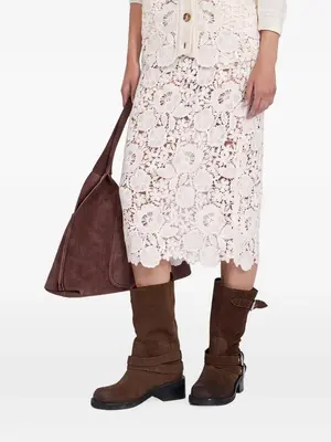 Ermanno Scervino Floral Lace Midi Skirt