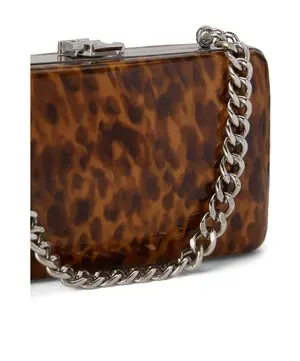 Ralph Lauren Tortoiseshell Hardcase Evening Clutch With Chain Strap