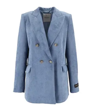 Ermanno Scervino Corduroy Double-breasted Jacket - Blue