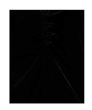 GANNI Velvet Maxi Dress With Puff Sleeves And Front Slit