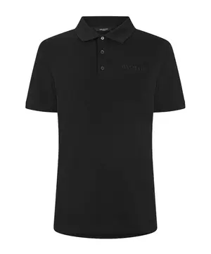 Balmain Shortsleeve Polo Shirt - Black