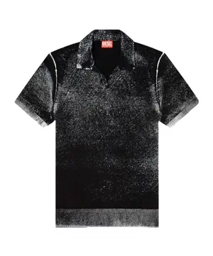 DIESEL® Washedeffect Shortsleeve Knit Polo Shirt
