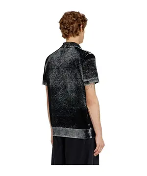 DIESEL® Washedeffect Shortsleeve Knit Polo Shirt