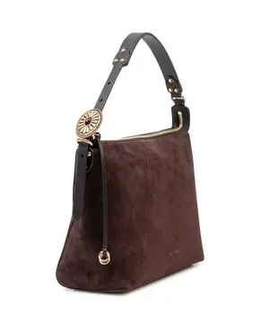 Etro Logo-print Suede Shoulder Bag