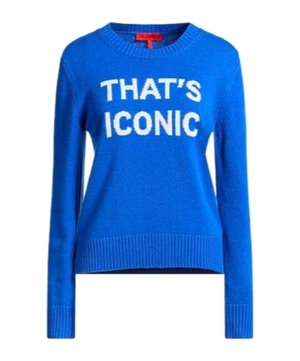 MAXCO. Max&co. Two-tone Crew Neck Knit Sweater - Blue