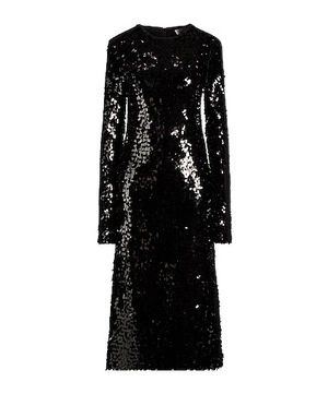 Sportmax Sequined Midi Dress With Long Sleeves And Crewneck
