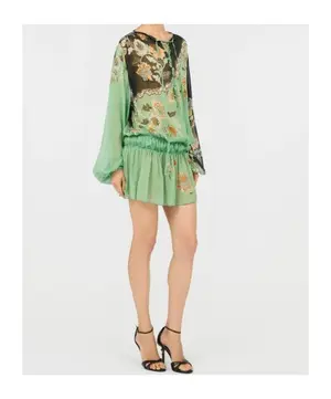 Roberto Cavalli Floral-print Ruched Mini Dress