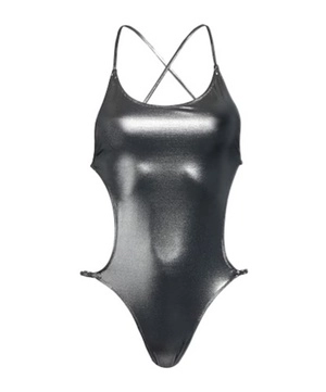GANNI Plain Colour One-piece Swimsuits - Black