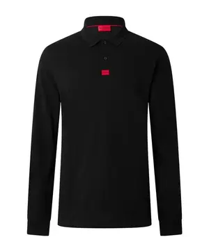 Hugo Boss Solid Longsleeve Polo Shirt - Black