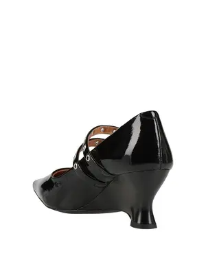 GANNI Comfortable Non-slip Wedge-heel Mary Janes