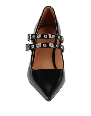 GANNI Comfortable Non-slip Wedge-heel Mary Janes