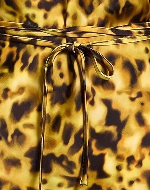MAXCO. Max&co. Multicolor Leopard Print Satin Belted Dress