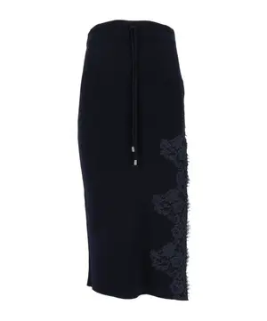 Ermanno Scervino Drawstring Maxi Skirt With Lace Detail