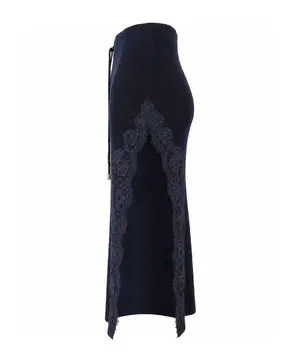 Ermanno Scervino Drawstring Maxi Skirt With Lace Detail