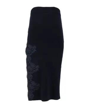 Ermanno Scervino Drawstring Maxi Skirt With Lace Detail