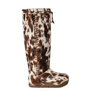 UGG Calf Hair Animal Print Tall Boots - Brown