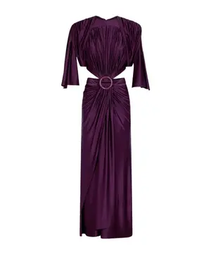Rabanne Ring-detailed Ruched Maxi Dress