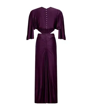 Rabanne Ring-detailed Ruched Maxi Dress